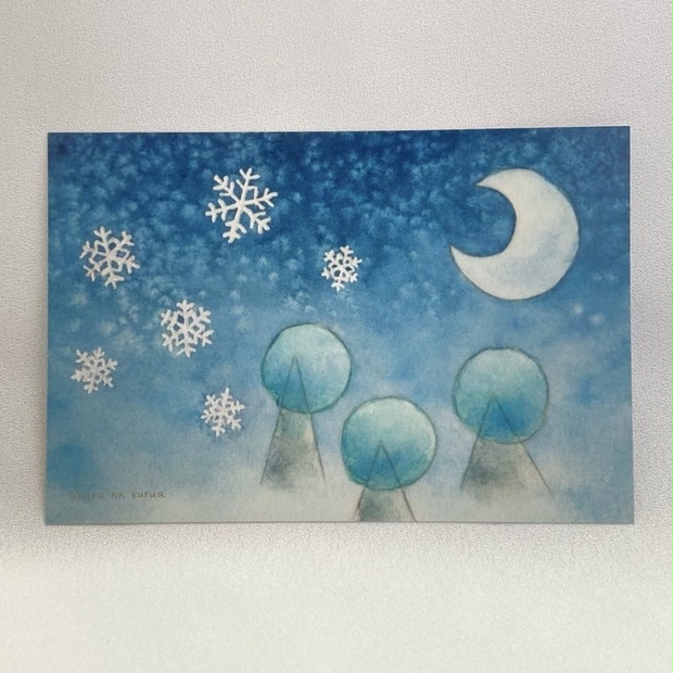 ポストカード「雪の夜」 - aruru na rurua - BOOTH