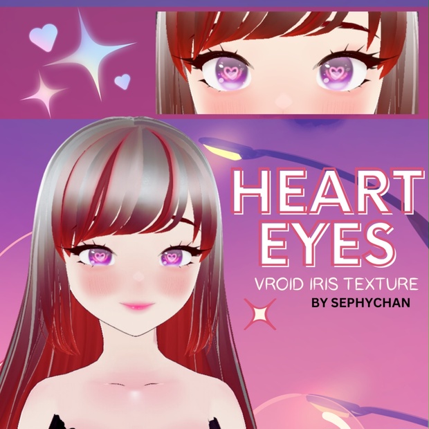 Anime Heart Eyes/ Irises (Vroid Textures -Handpainted) - sephychanshop ...