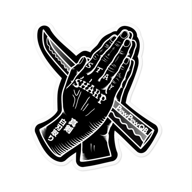 Stay Sharp BLK sticker - PewPewQB (rakugaki.works) - BOOTH