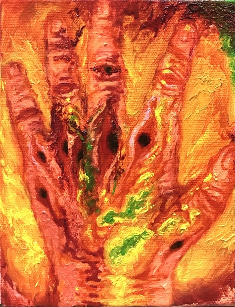 手・油彩画F0 額縁付き - sibawoaisuru - BOOTH