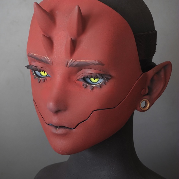 【鬼人面】Dark Red 【 oni face mask 】 - sarokichi - BOOTH