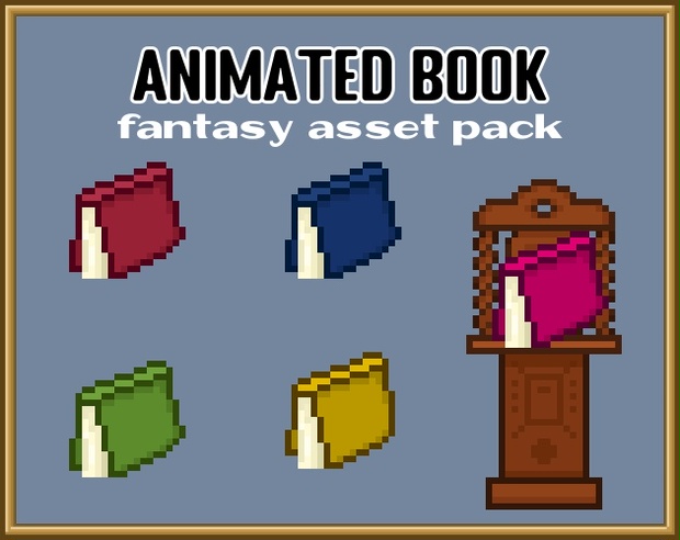 Animated Book || Pixel Asset Pack - Pop Shop Packs - BOOTH