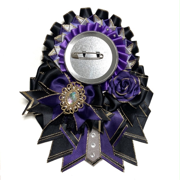 紫・黒・グレーハンドメイドロゼット50-65mmサイズ - Handmade Yuka - BOOTH