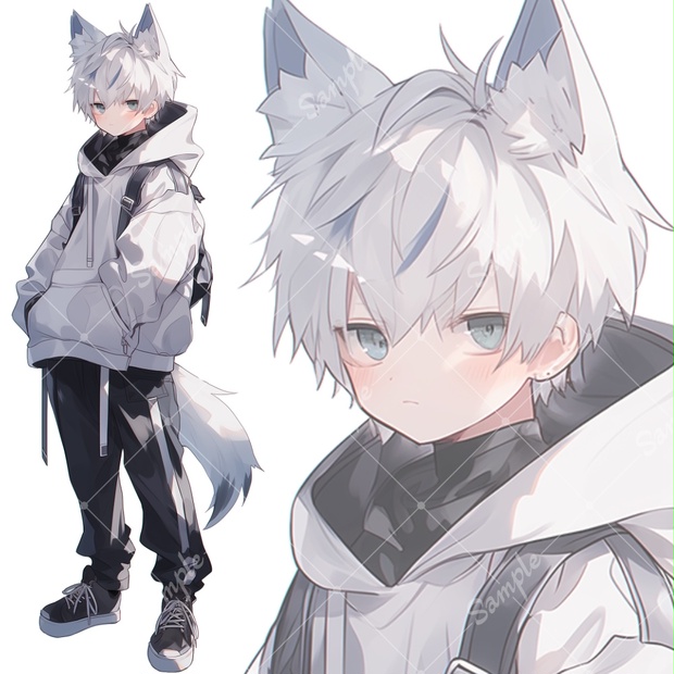 全身立ち絵素材127 狼耳の男の子 - tachie - BOOTH