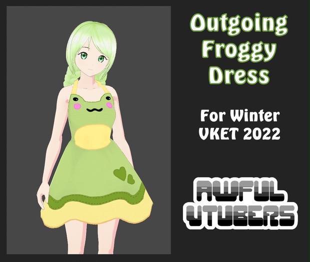 FREE - Outgoing Froggy Dress (for Winter VKET 2022) - lampdevil - BOOTH