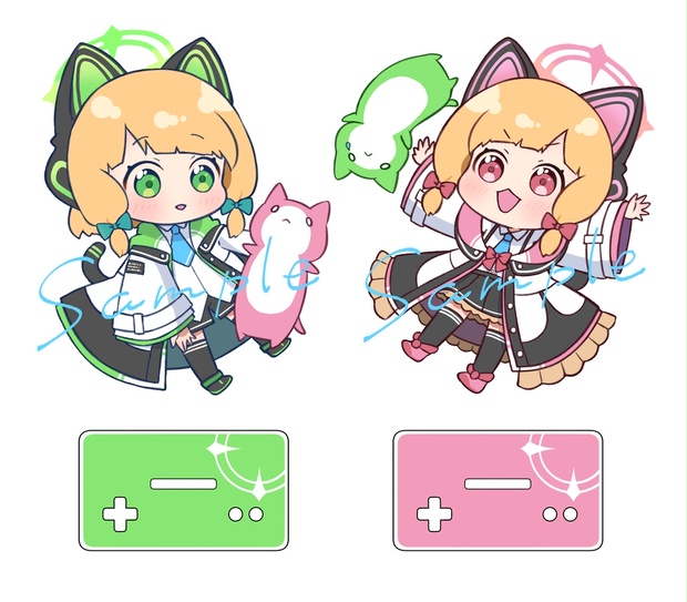 ブルアカ モモイ＆ミドリ ミニアクリルスタンドセット（75mmサイズ） - ねころみんBOOTH - BOOTH