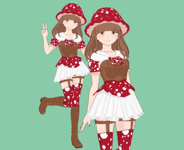 VRoid | Mushroom Cottagecore Outfit | VRoid 1.0+ - shellbunny - BOOTH