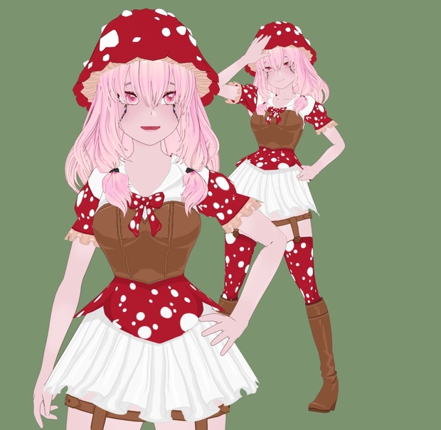 VRoid | Mushroom Cottagecore Outfit | VRoid 1.0+ - shellbunny - BOOTH