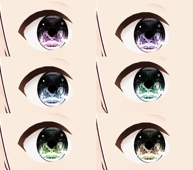 Vroid dark pastel pattern eyes texture pack - LVB shop - BOOTH