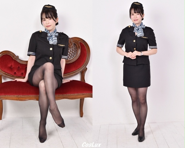 【DL限定】CA衣装＋黒ストッキング／Mei - CosLux - BOOTH