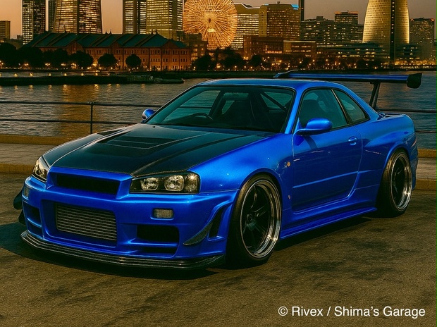 Midnight R34 – Yokohama Twilight Scene - shima.s-garage - BOOTH
