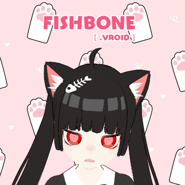FishBone FREE Vroid custom item / CATGIRL hair accessory┃魚の骨 - PazuShop ...
