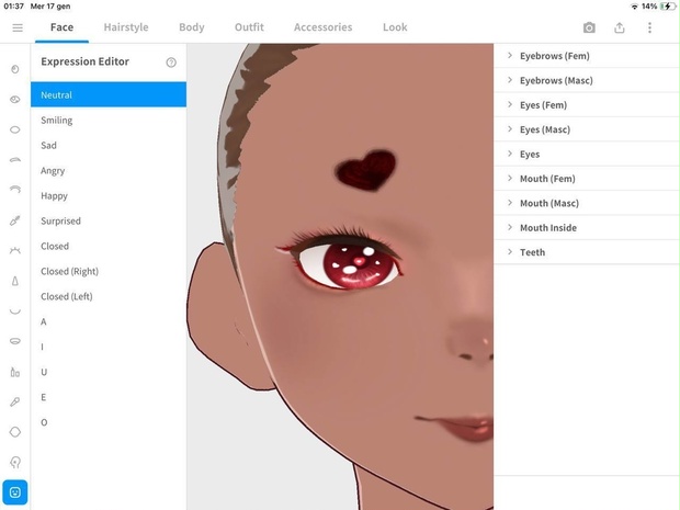 VROID RED HEART EYES - phantomrozen - BOOTH