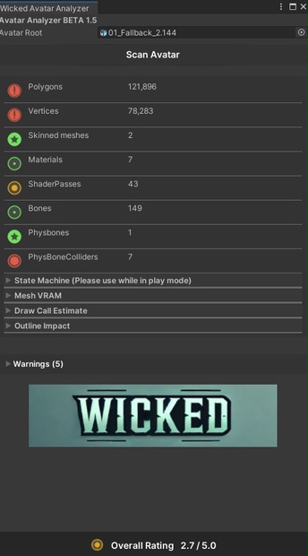 Wicked Avatar Analyzer - menty - BOOTH