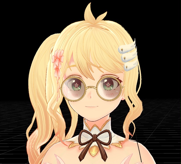 Rounded Eye Glass with Rim light effect 3D asset [for VRoid, VRChat ...