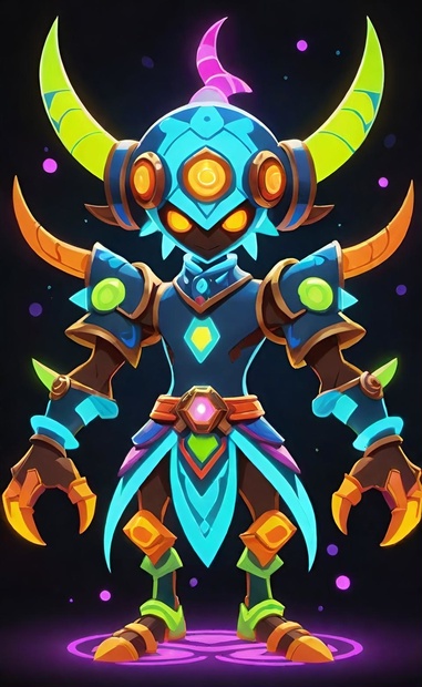 Neon Horned Warrior - namat - BOOTH