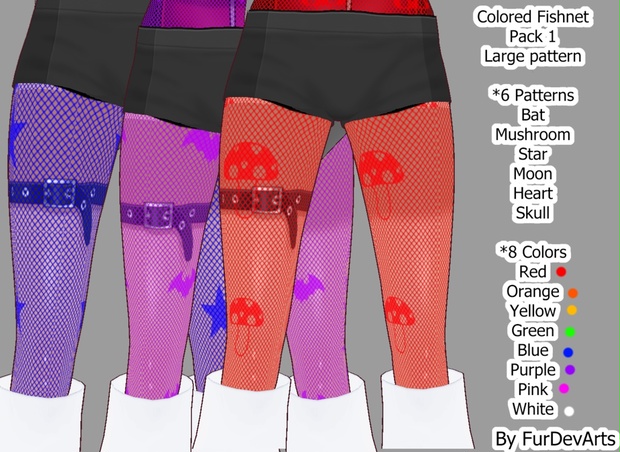 VROID!! // COLORED LARGE Pattern Fishnets Pack 1 // Vroid Stable&Beta ...
