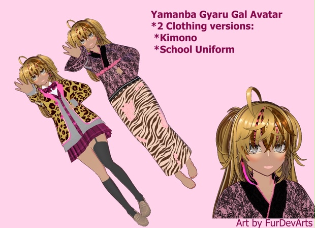 Vroid Character - Yamanba Gyaru Gal - FurDevArts - BOOTH