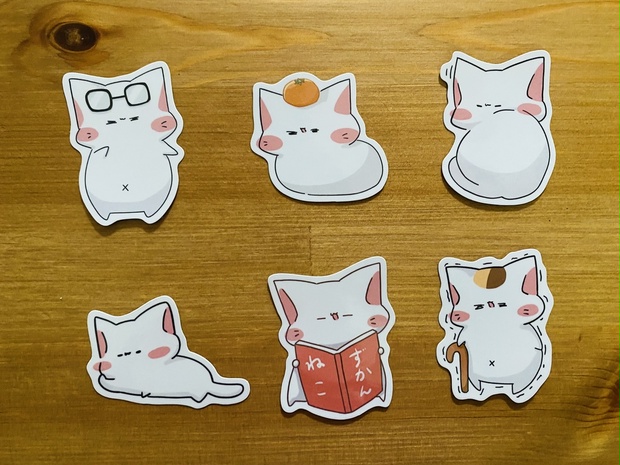 ねこのステッカー 6種 makoneko - makoneko22 - BOOTH