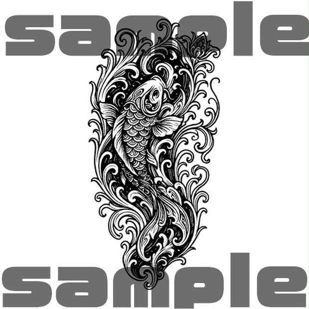 【刺青／タトゥー／模様】鯉の滝登り - No,323 - BOOTH