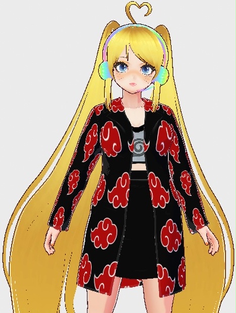 akatsuki print coat vroid studio - narutaku - BOOTH