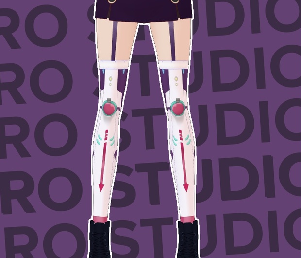 Socks scifi tech wear cute candy pink robot armor Vroid texture ...