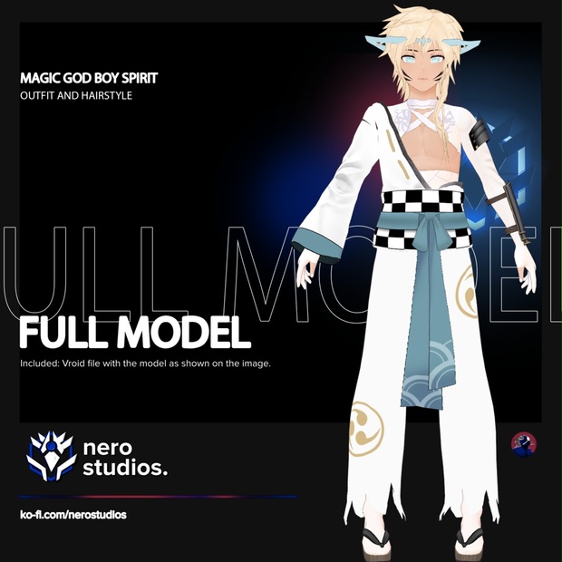 MAGIC GOD SPIRIT BOY MALE FANTASY ORIENTAL OUTFIT (Vroid Studio) / マジック ...