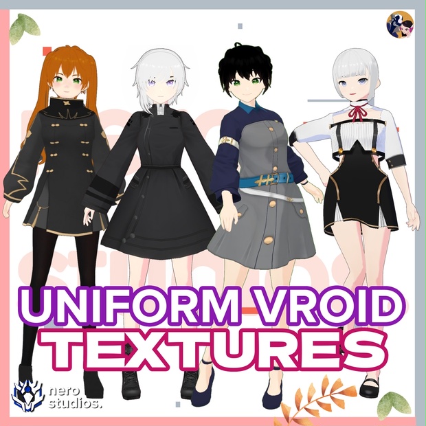 UNIFORM VROID TEXTURES (PNG), BLACK DRESS, MILITARY UNIFORM, COAT DRESS ...