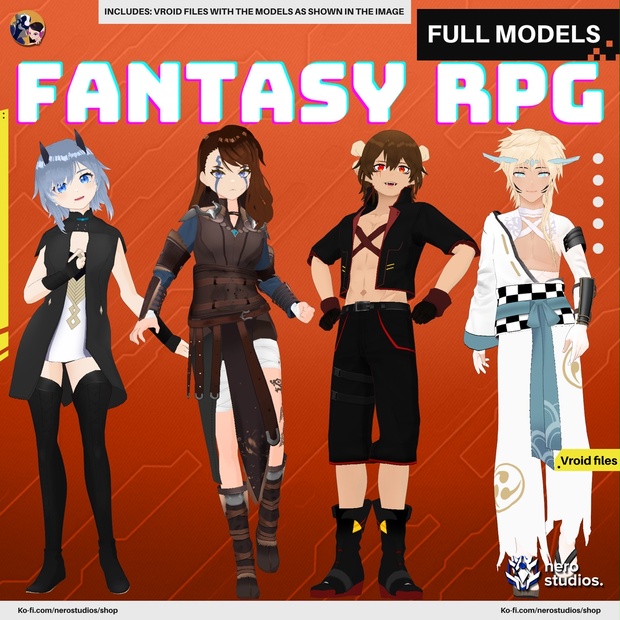 FANTASY RPG VROID MODELS, VTUBERS RPG, WARRIORS (VROID FILES) / 【#VRoid】ファンタジーRPG, VRoid models ...