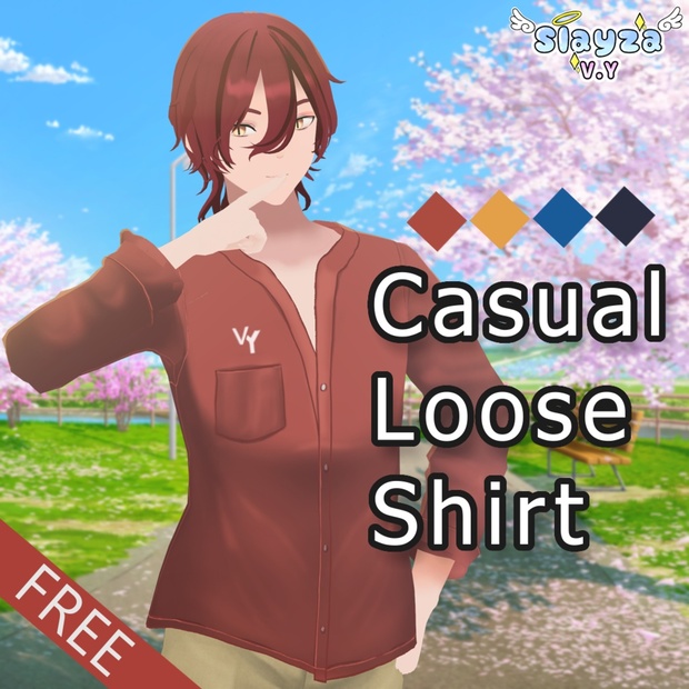 [VROID] FREE Casual Loose Shirt for Male 2023 - V.Y Atelier - BOOTH