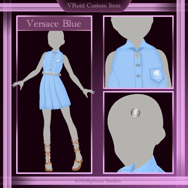 Versace Blue Outfit [Vroid] - Melliphoria Studios - BOOTH