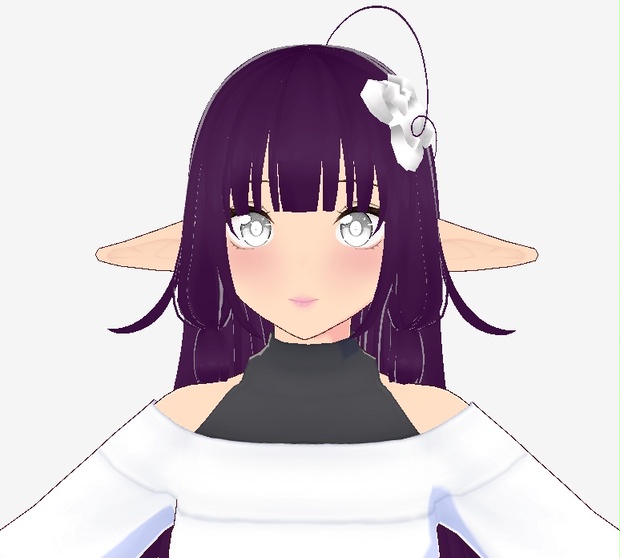 Elf girl purple hair cute vtuber model 3d - puffychuvt - BOOTH