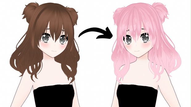 [Vroid] Anime hair texture 9 colors 髪の質感 / 色 - Hachi - BOOTH