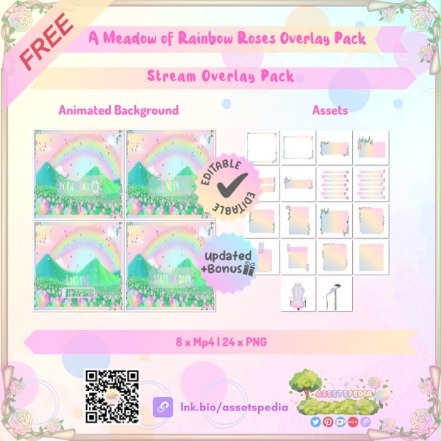 [F2U] A Meadow of rainbow roses Overlay Pack - AssetsPedia - BOOTH