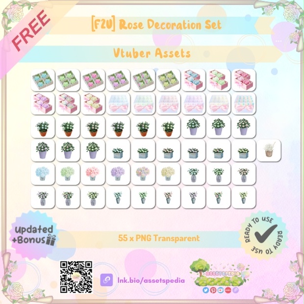[F2U] Rose Decoration Set - AssetsPedia - BOOTH