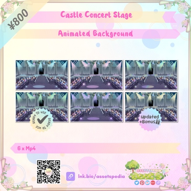 Animated Vtuber Background Castle Concert Stage - AssetsPedia - BOOTH