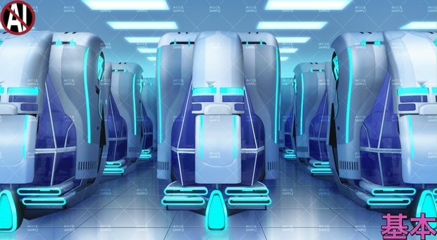 【背景素材】操縦ポッド(未来編part01Boost-A_bg017h_al) - 背景専門店みにくる - BOOTH