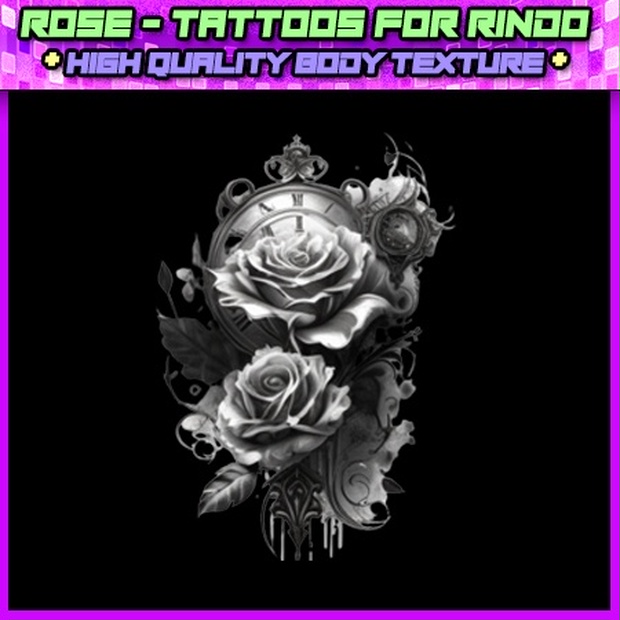 ROSE - Tattoos for [Rindo] - Body Texture - Megumin's VRC Store - BOOTH