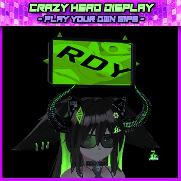 Crazy Head Mount Display - Play your own Gifs - Megumin's VRC Store - BOOTH