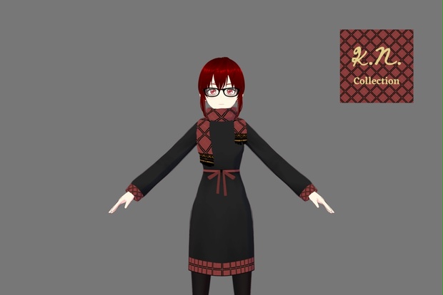 Vroid Dress with Scarf (KN Collection) - koki Najma - BOOTH