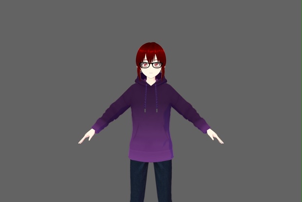 Purple Gradient Vroid Hoodie - koki Najma - BOOTH