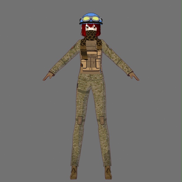 GOC "Blue-Helmet" Operative (SCP Universe) Vroid Model - koki Najma - BOOTH