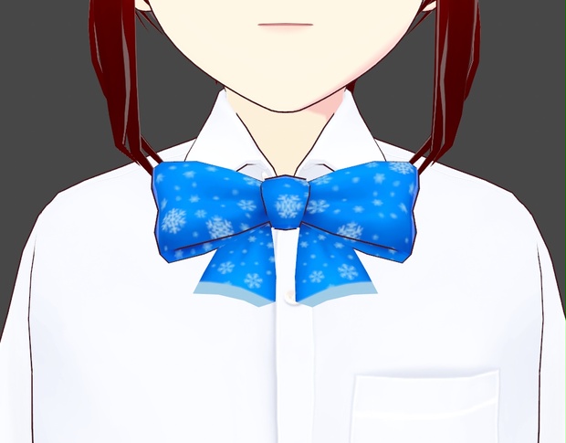 Blue Snowflakes Vroid Bow Tie - koki Najma - BOOTH
