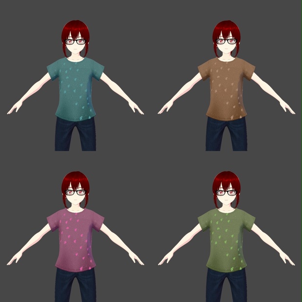 Spotted Crocodile Skin Vroid T-Shirts - koki Najma - BOOTH