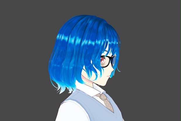 Blue Glowing Vroid Hair Texture - koki Najma - BOOTH
