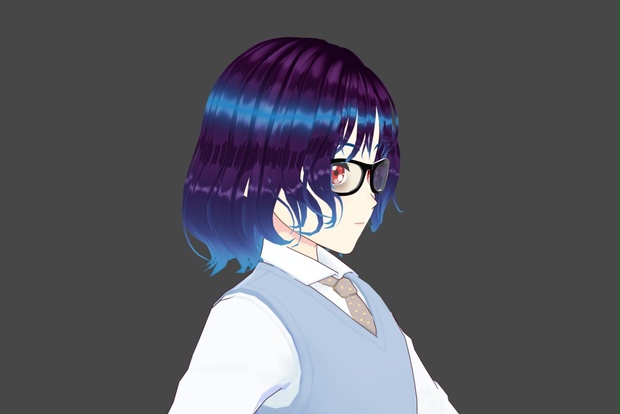 Purple/Blue Vroid Hair Texture - koki Najma - BOOTH