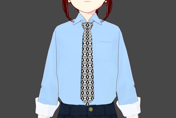 Black/White Pattern Vroid Tie - koki Najma - BOOTH