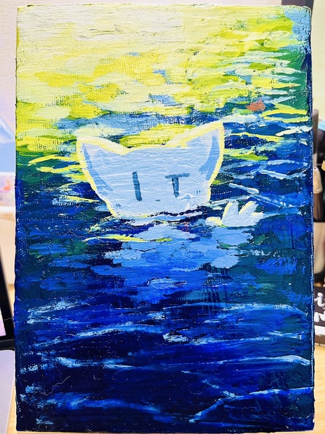 油絵原画「沈む」 ぴったろ商店 Booth