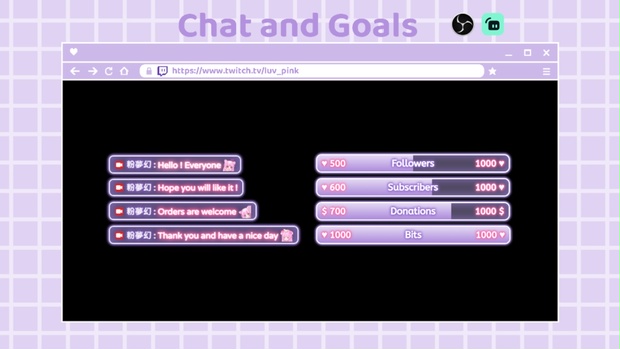 【配信】Neon pink purple - Chat and Goals for Stream - Twitch/Youtube ...