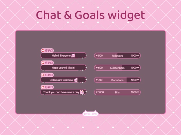 【配信】little embellishments - Chat and Goals for Stream - Twitch/Facebook Chat Box - ♡ Luv_pink ...